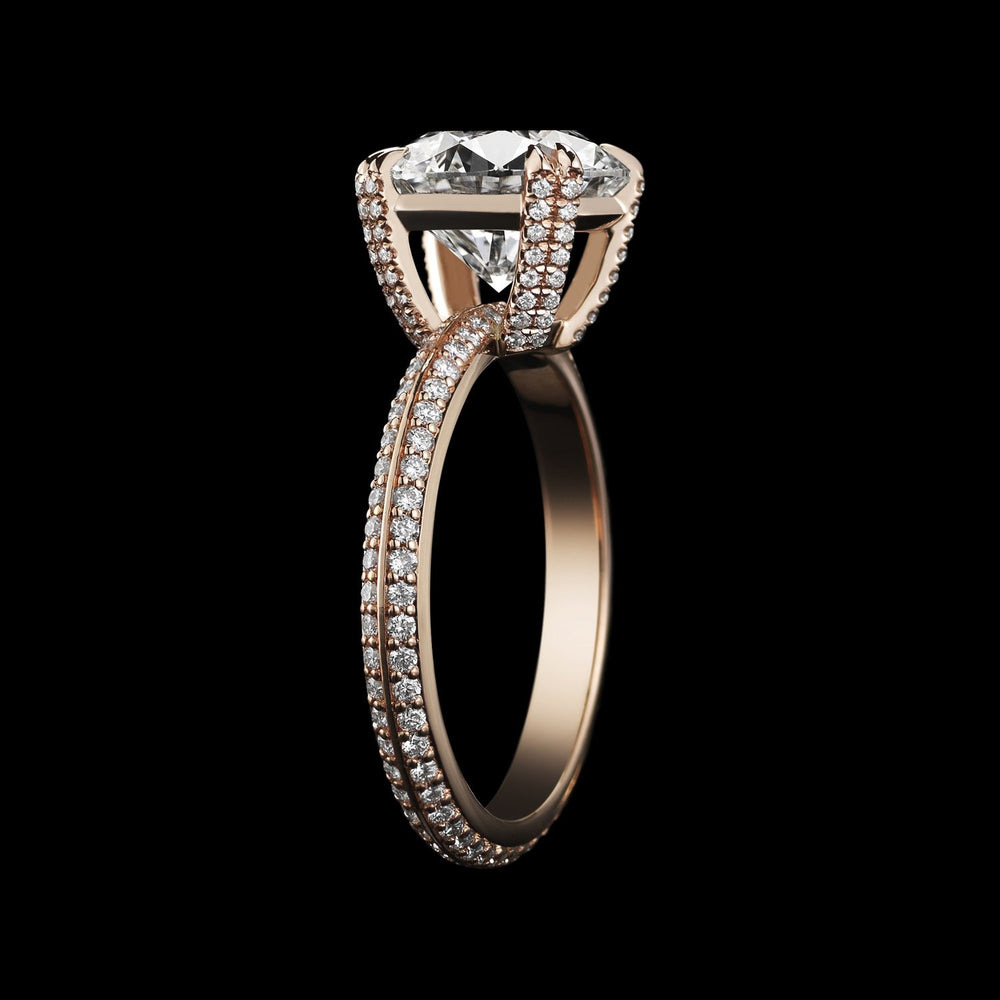 Rose Gold Brilliant-Cut Diamond Engagement Ring – Alexandra Mor