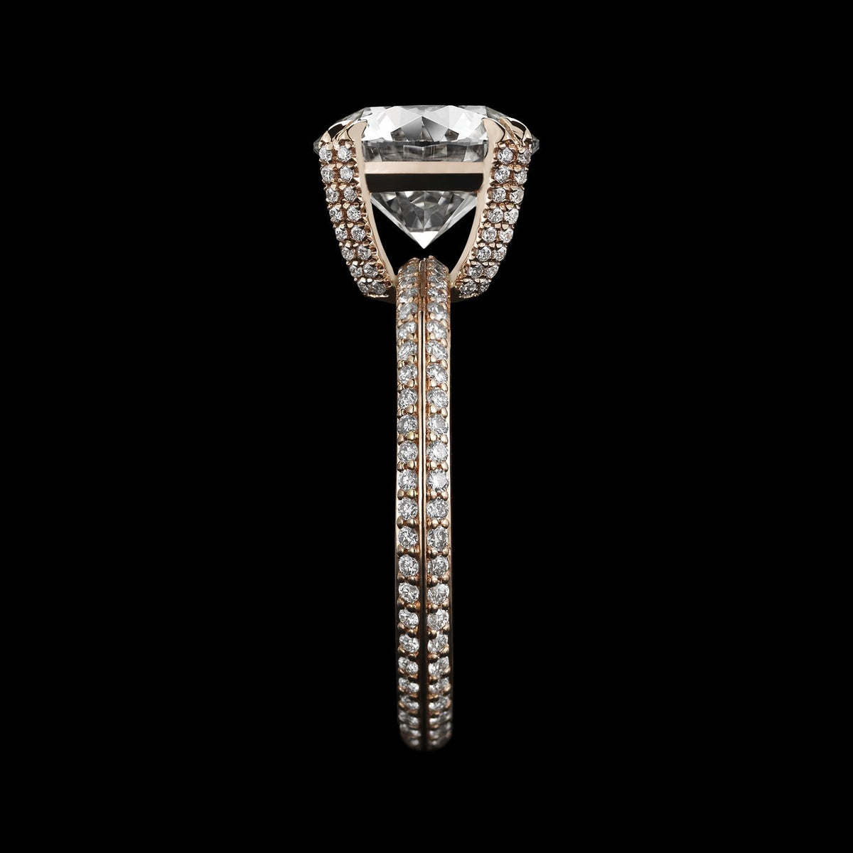 Rose Gold Brilliant-Cut Diamond Engagement Ring – Alexandra Mor