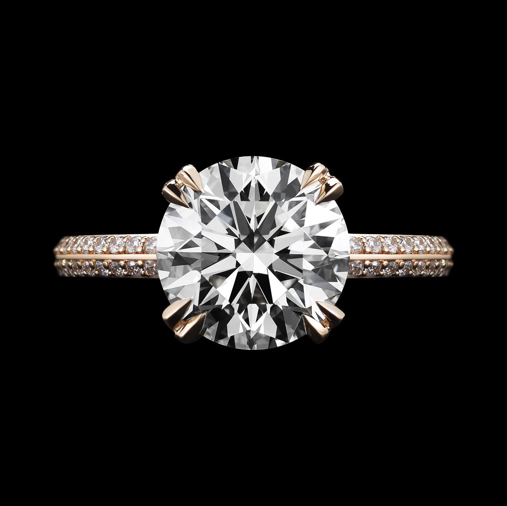 Rose Gold Brilliant-Cut Diamond Engagement Ring – Alexandra Mor